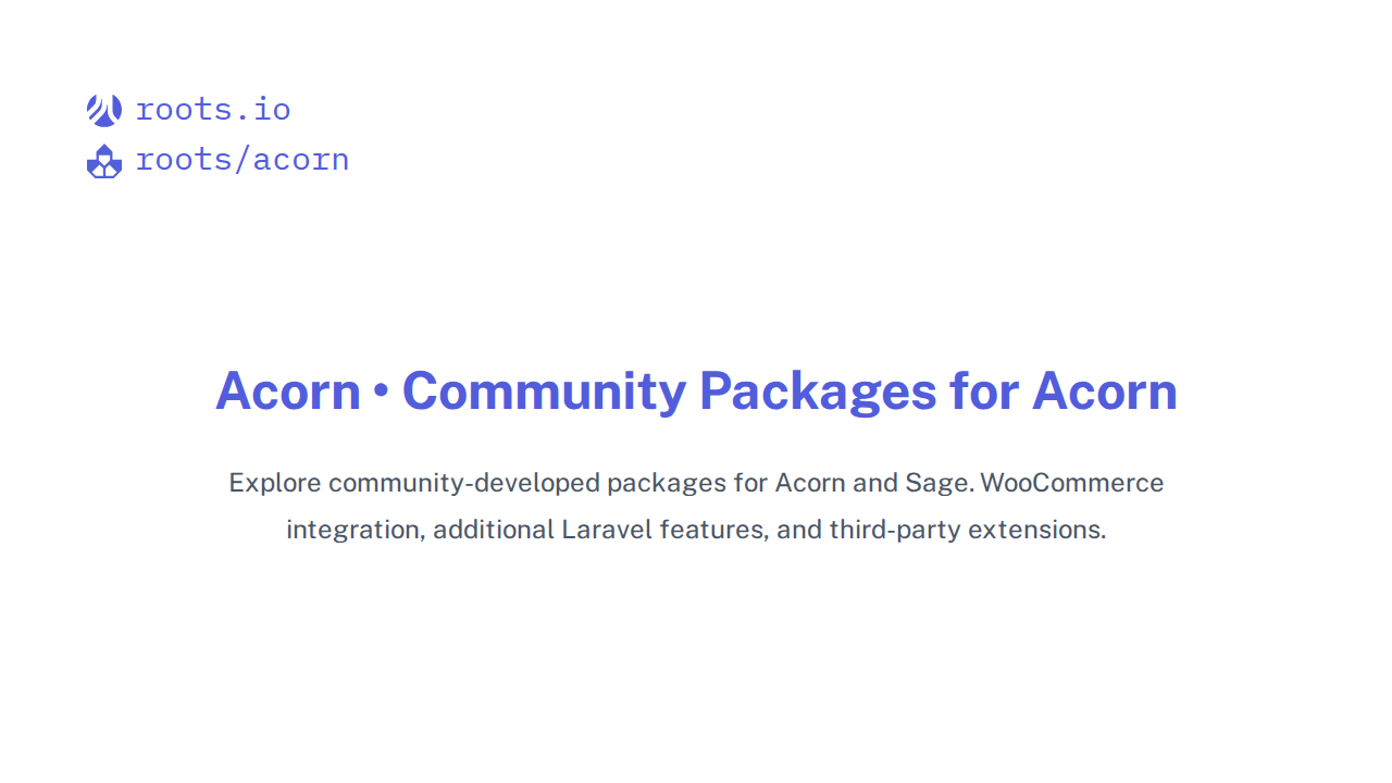 Community Packages for Acorn | Acorn Docs | Roots