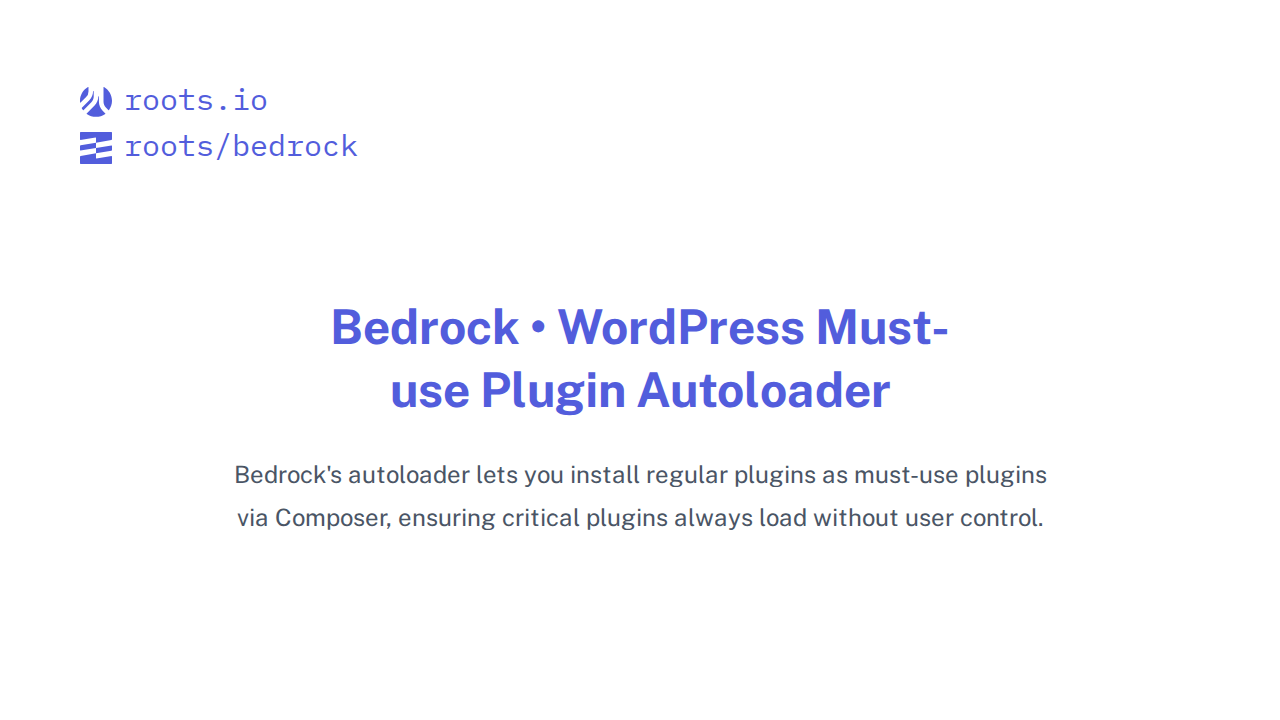 WordPress Must-use Plugin Autoloader | Bedrock Docs | Roots