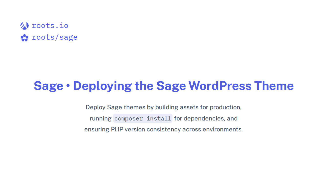 Deploying the Sage WordPress Theme | Sage Docs | Roots
